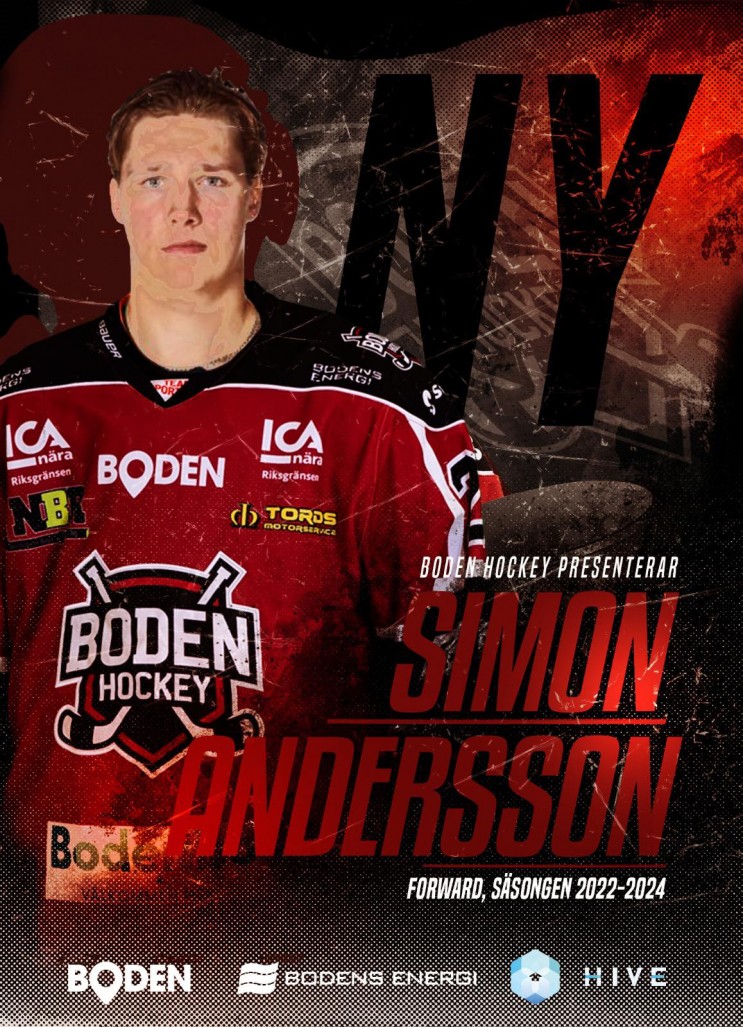 Simon Andersson till Boden Hockey: "som siktar uppåt och som verkligen ...